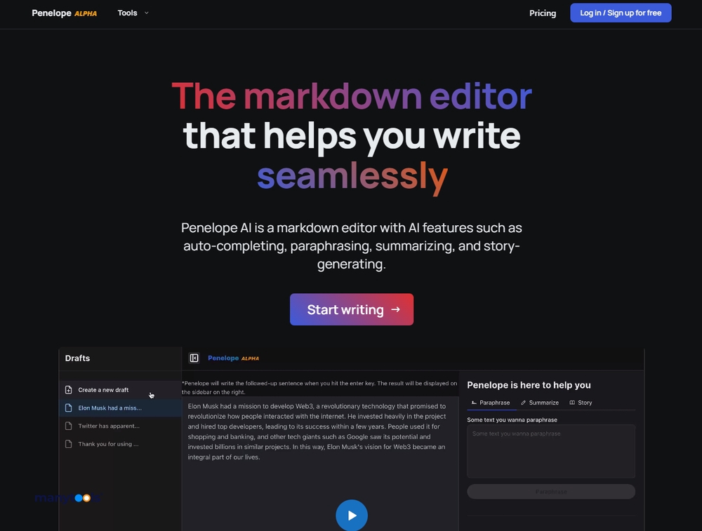 Penelope AI & 59+ AI General Writing Tools Sites Like Penelopeai.com/