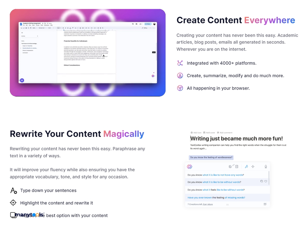 Text Cortex & 24+ AI Chrome Extension Tools Sites Like Textcortex.com/