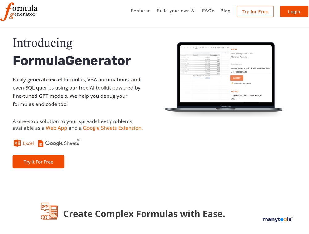 Formula Generator & 11+ AI Spreadsheet Tools Sites Like ...